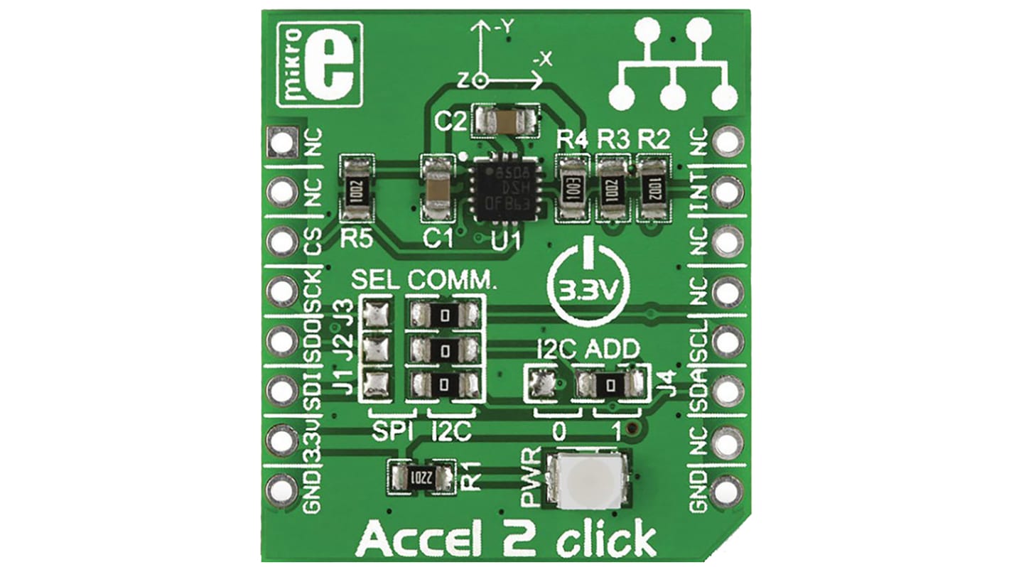 MikroElektronika 加速度センサ Accel2 ClickmikroBus Clickボード LIS3DSH MIKROE-1905 | RS
