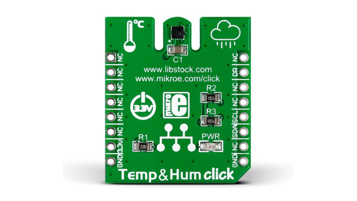 MIKROE-1971 | MikroElektronika Temp&Hum Click Temperature & Humidity Sensor mikroBus Click Board ...