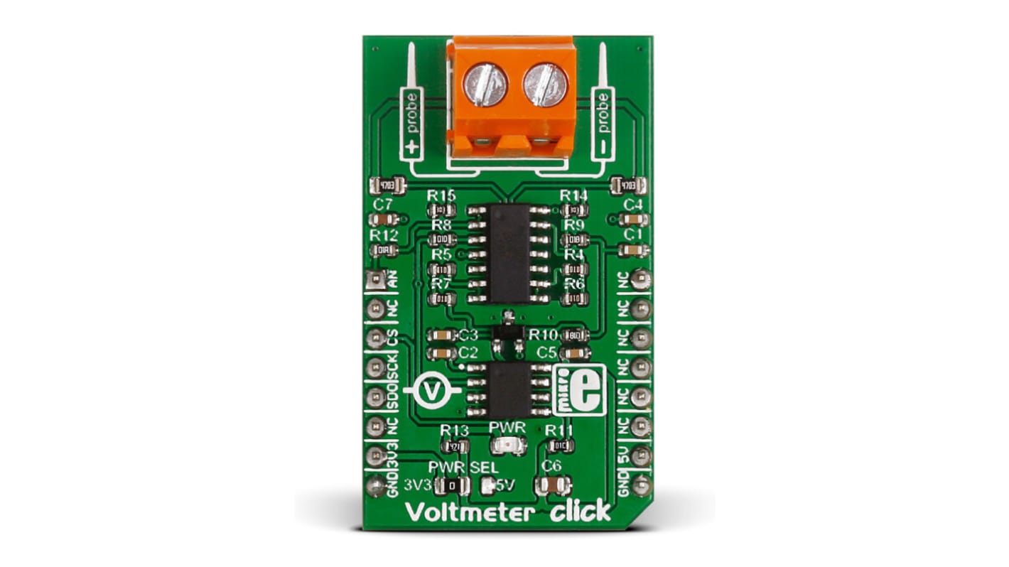 MIKROE-2436 | MikroElektronika Voltmeter click Voltage Measurement for MCP3201 for MikroBUS | RS