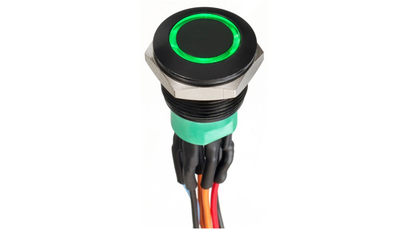 AV9V22F1020870K | APEM Illuminated Push Button Switch, Momentary, Panel ...