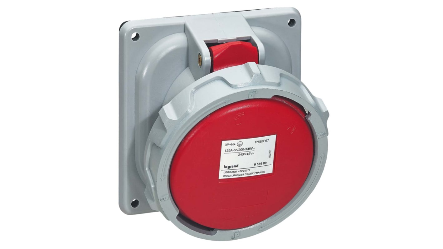5 556 89 | Legrand IP67 Red Panel Mount 3P + N + E Industrial Power ...