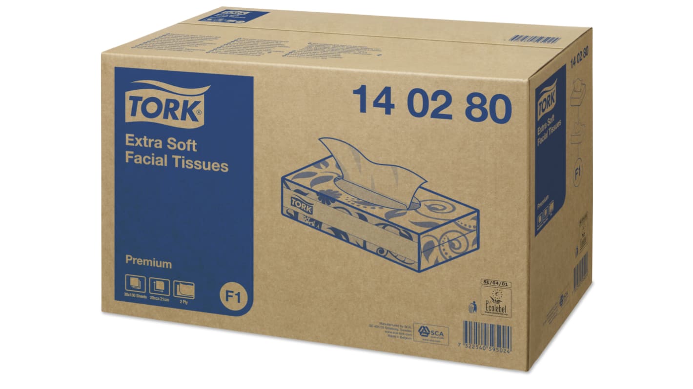 140280 | Extra Soft White Facial Tissues, Box of 100 | RS