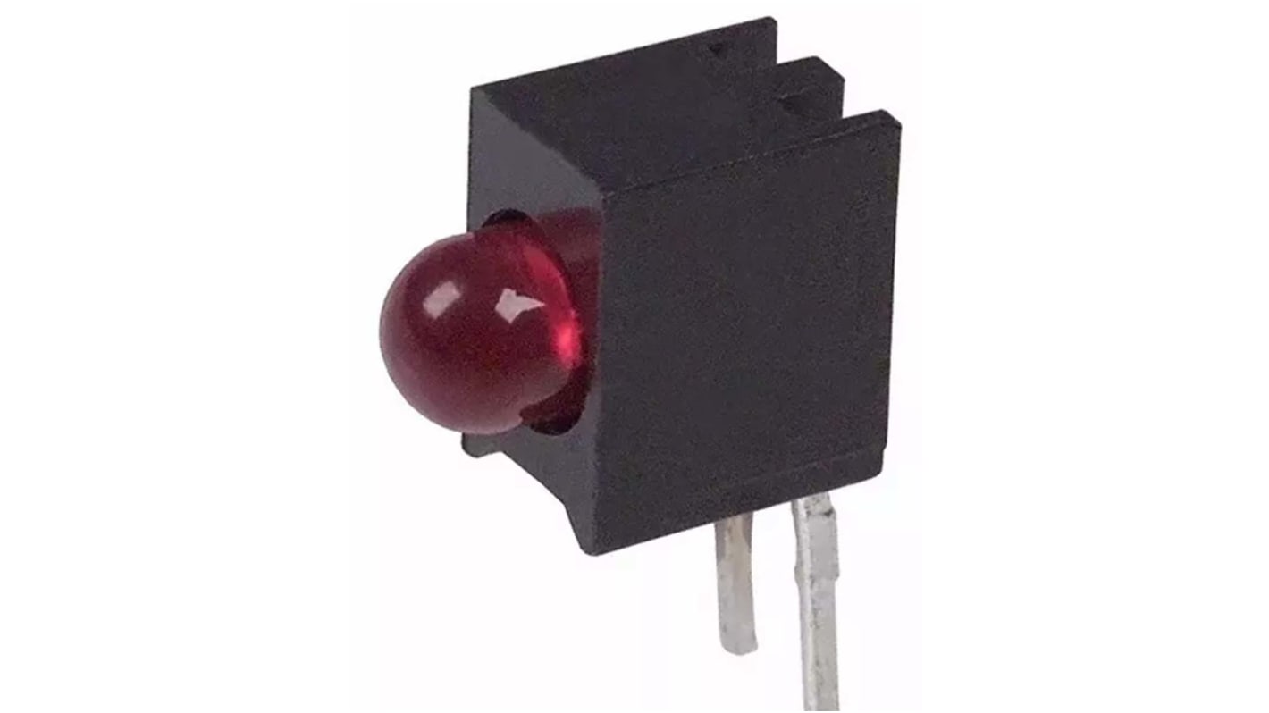 VCC 5600F1, Red Right Angle PCB LED Indicator 3mm (T-1), Through Hole 5 ...