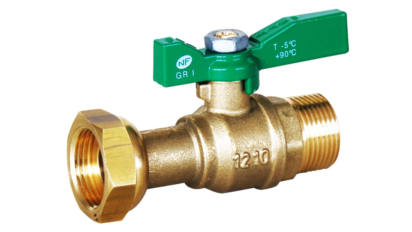 642055 | Sferaco Brass 2 Way, Ball Valve, BSPP 3/4in, 20bar Operating ...