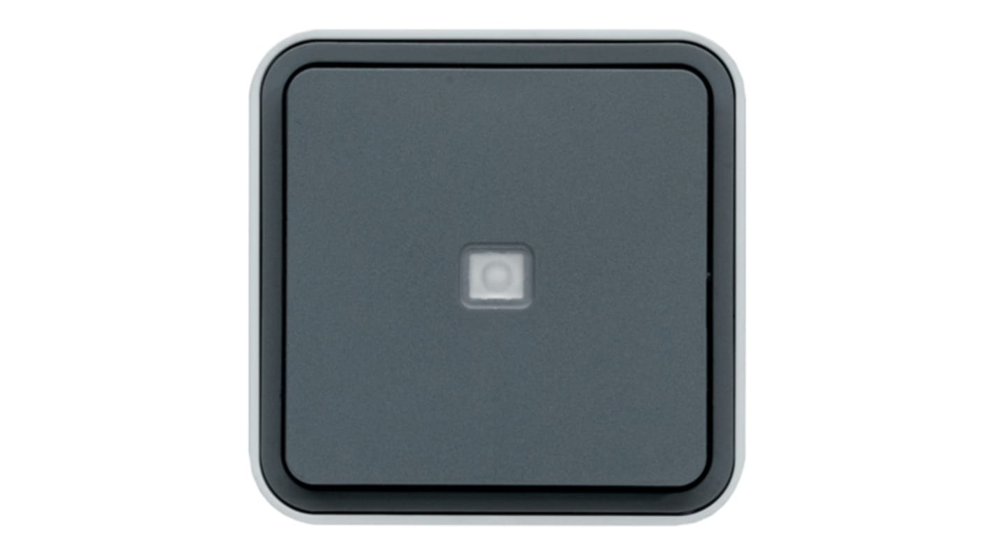 WNC021 | Hager Grey Push Button Light Switch, 1 Gang, WNC | RS