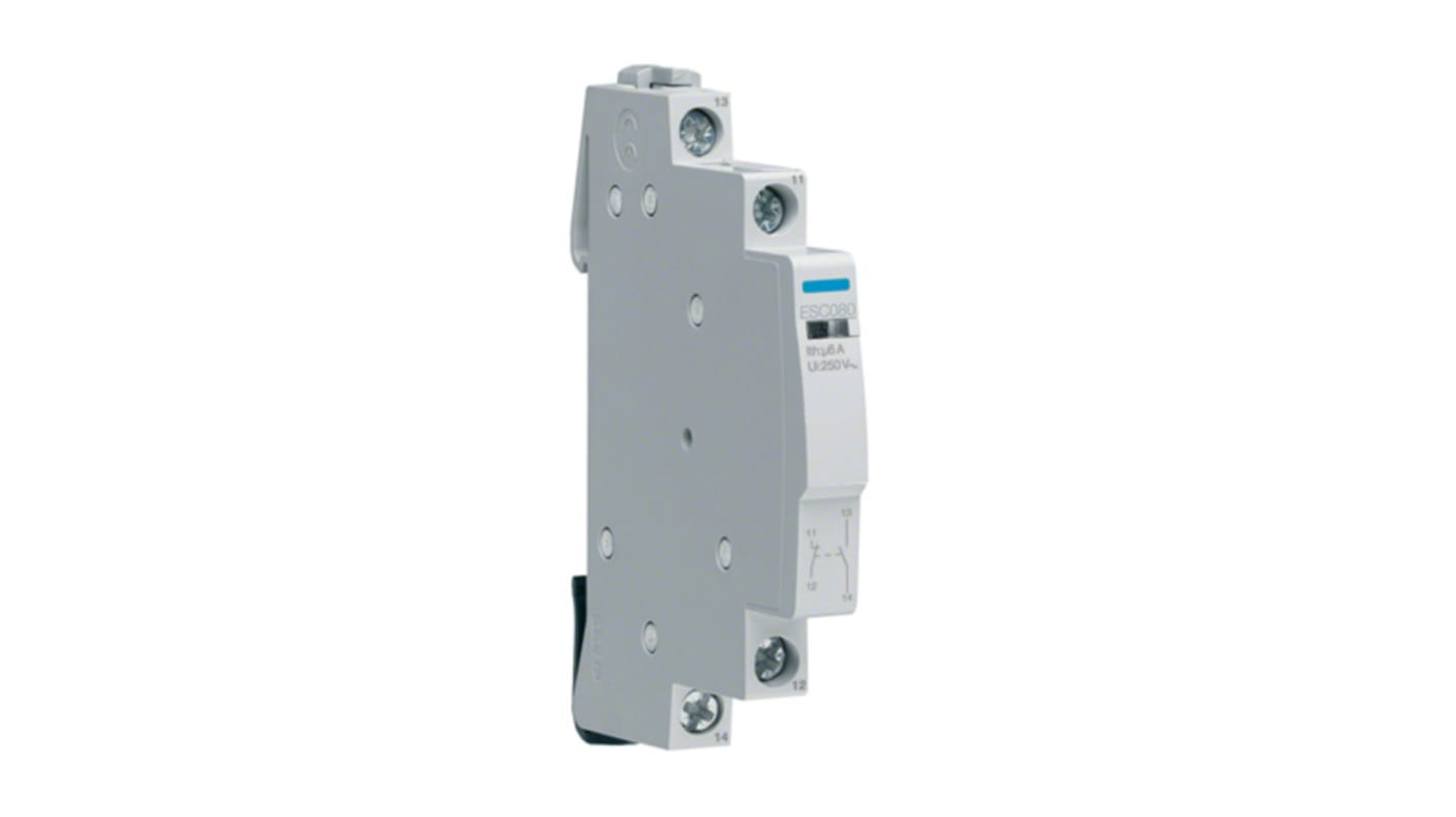 ESC080 | Hager Auxiliary Contact, 2 Contact, 1NC + 1NO, DIN Rail Mount | RS