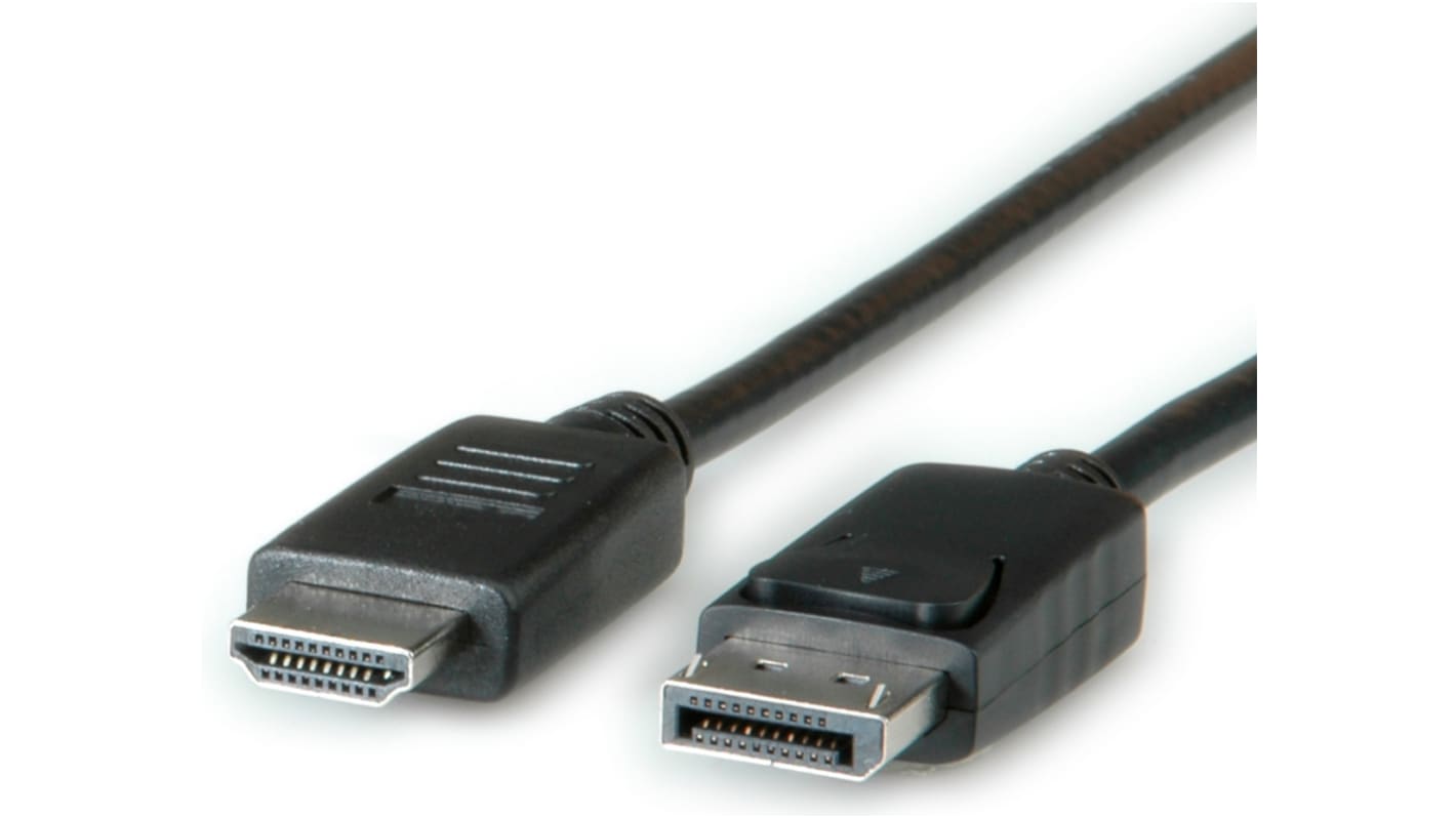 11.04.5780-10 | Roline Male DisplayPort to Male HDMI, PVC Cable, 1m | RS