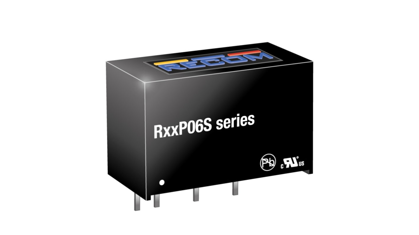 R24P06S | Recom R24P DC-DC Converter, 6V dc/ 167mA Output, 21.6 → 26.4 ...
