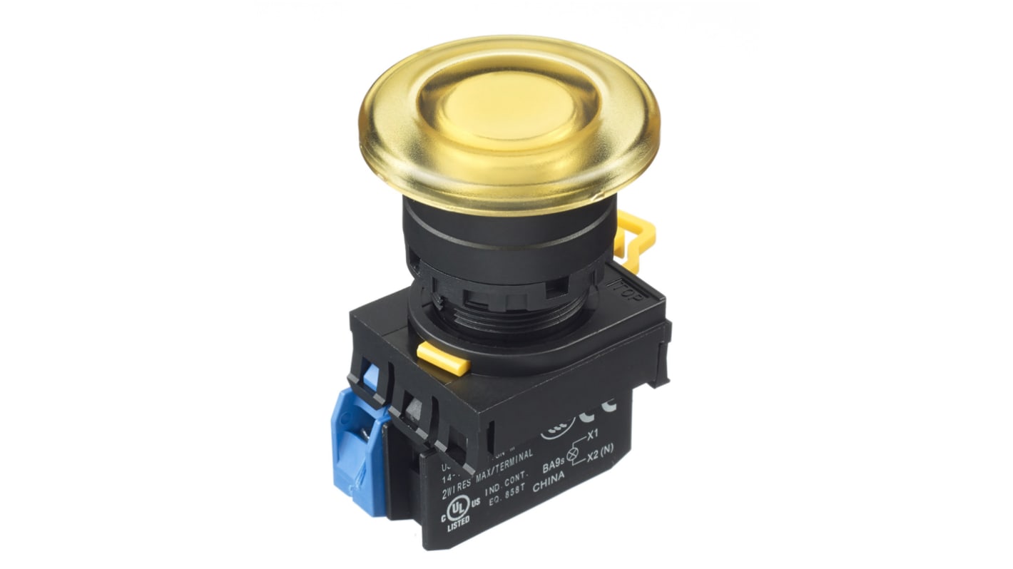 YW1L-A4E10Q4Y | Idec YW Series Illuminated Push Button Complete Unit ...