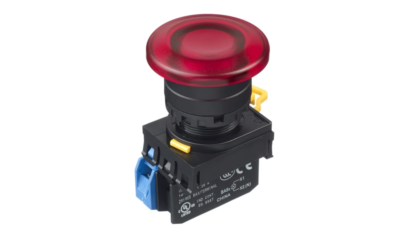YW1L-A4E10QM3R | Idec YW Series Illuminated Push Button Complete Unit ...
