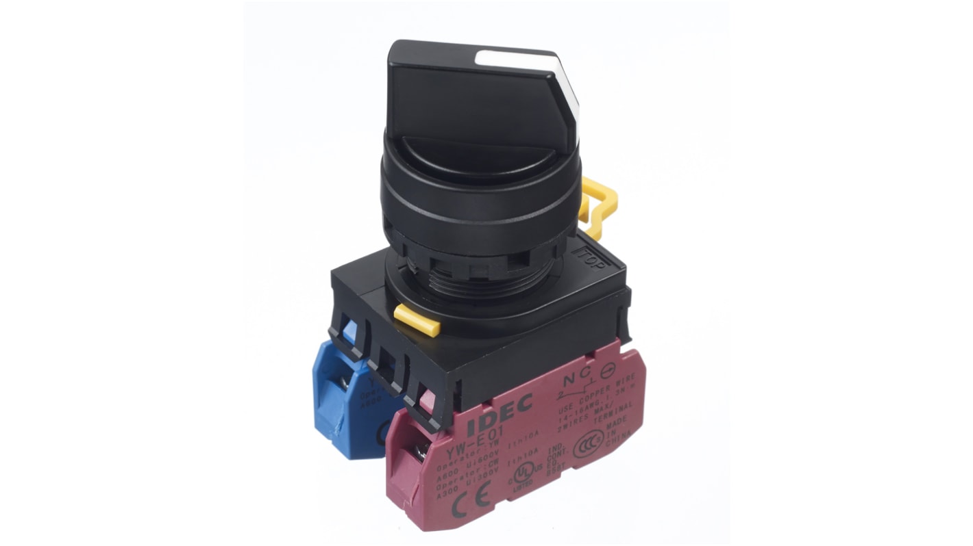 YW1S-2E11 | Idec Spring Return Selector Switch - (SPDT) 22mm Cutout Diameter, Illuminated 2 ...