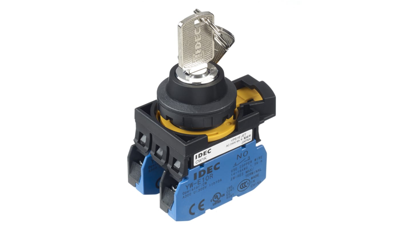 CW1K-31BE20 | IP66 Key Switch, DPST 3-Way | RS