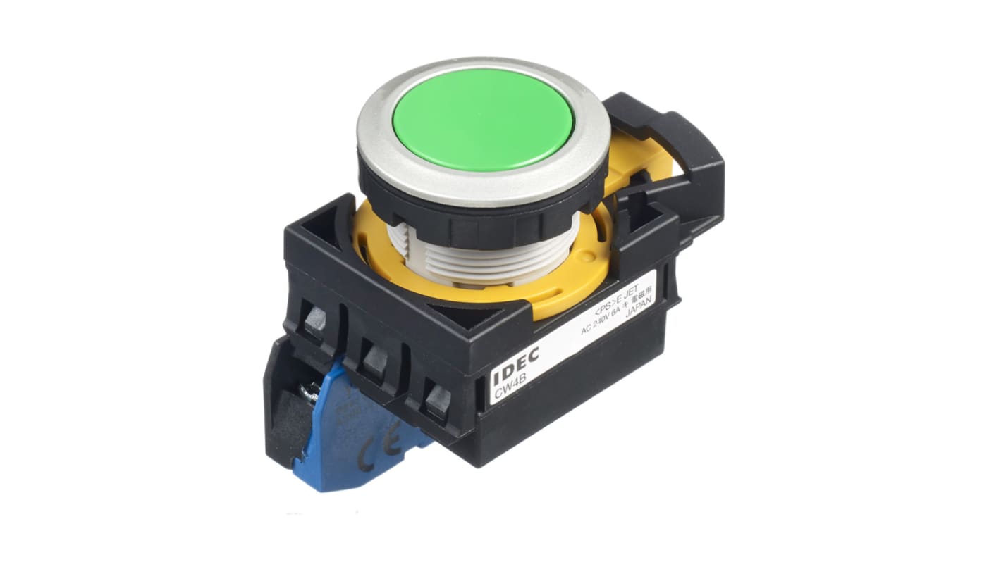 CW4B-A1E10G | Idec CW Series Illuminated Push Button, Panel Mount, 22mm ...