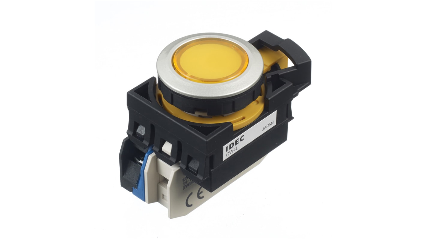 CW4L-M1E10QM4Y | Idec CW Series Illuminated Push Button, Panel Mount ...