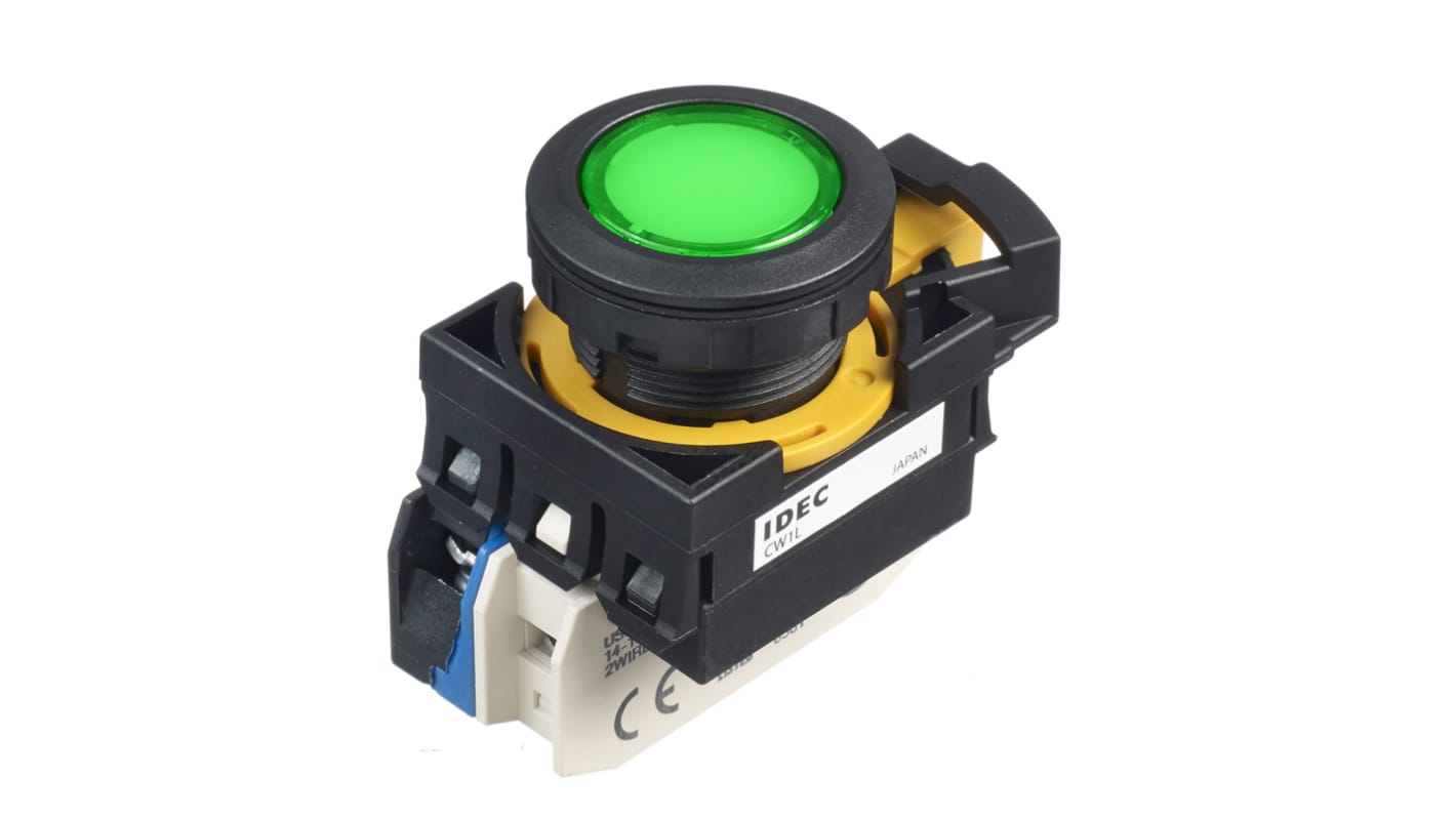 CW1L-A1E10Q4G | Idec CW Series Illuminated Push Button, Panel Mount ...