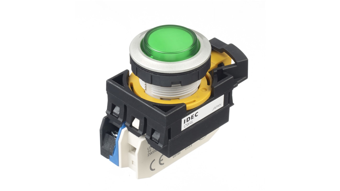 CW4L-A2E10Q4G | Idec CW Series Illuminated Push Button, Panel Mount ...