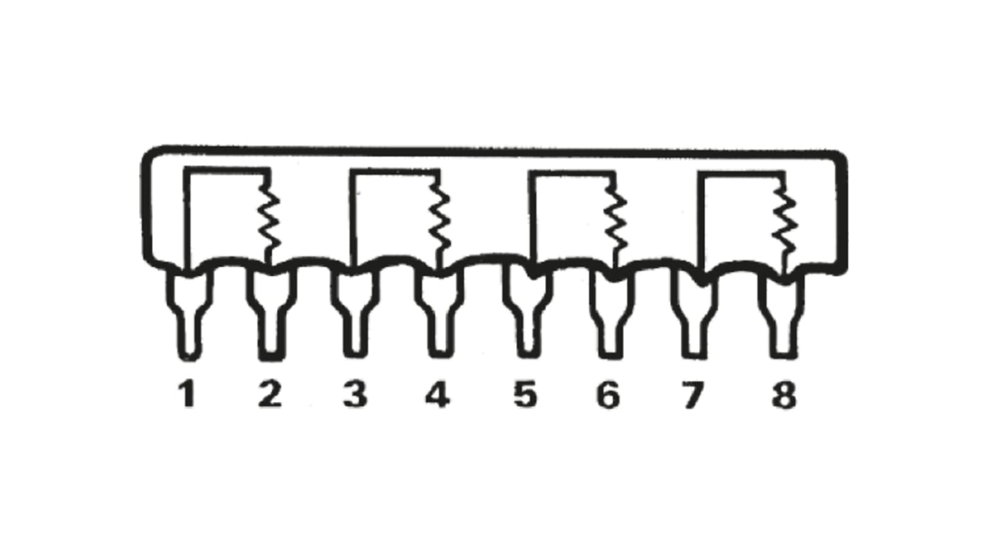 4608X-102-101LF | Bourns, 4600X 100Ω ±2% Isolated Resistor Array, 4 ...