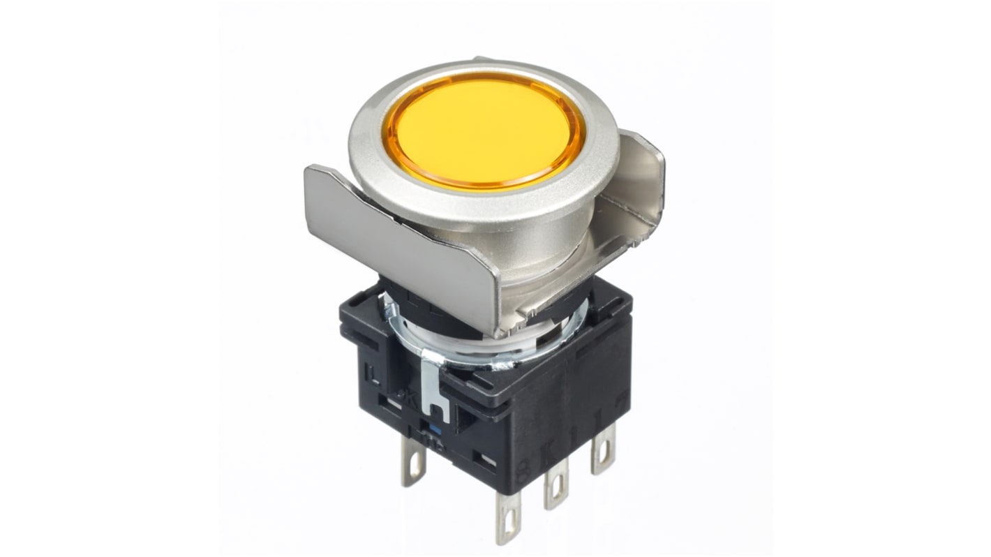 LB6MB-A1T6LY | Idec Yellow Round Push Button Switch | RS