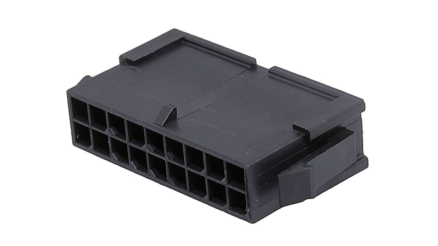 43020-1800 | Molex, Micro-Fit 3.0 Male Connector Housing, 3mm Pitch, 18 Way, 2 Row | RS