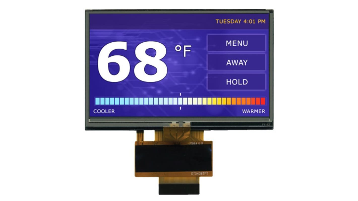 Displaytech DT043BTFT-TS TFT LCD Colour Display / Touch Screen, 4.3in, 480 x 272pixels | RS
