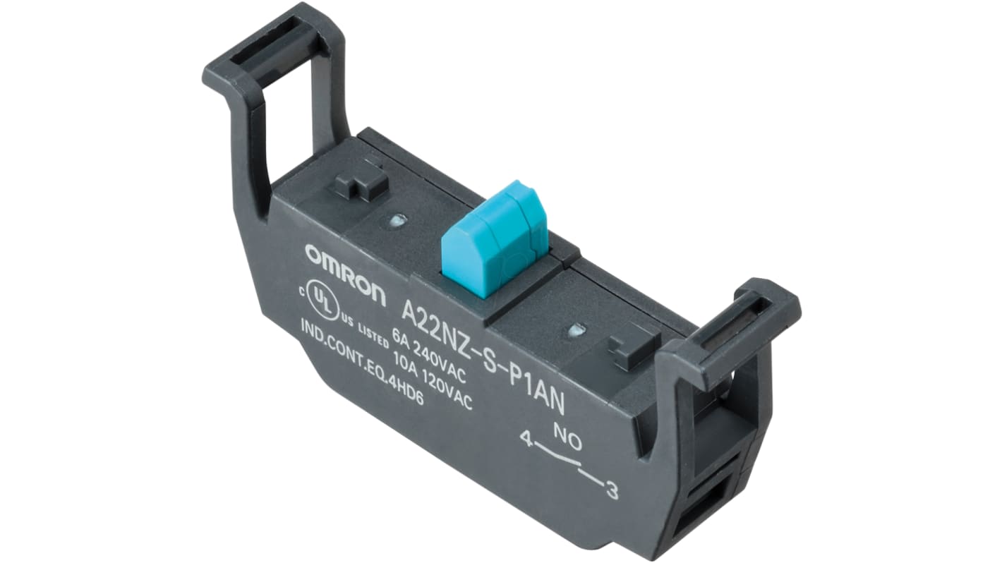 A22NZ-S-P1AN | Omron A22NZ Contact Block - SPNO 240 V ac/dc | RS