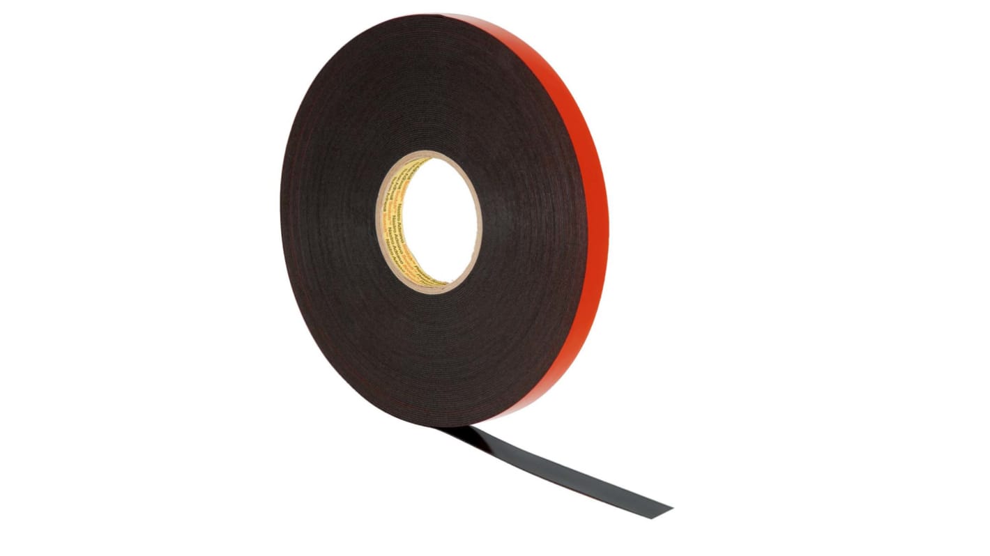 3M 5962 12mm x 33m | 3M 5962F, VHB™ Black Foam Tape, 12mm x 33m, 1.6mm Thick | RS
