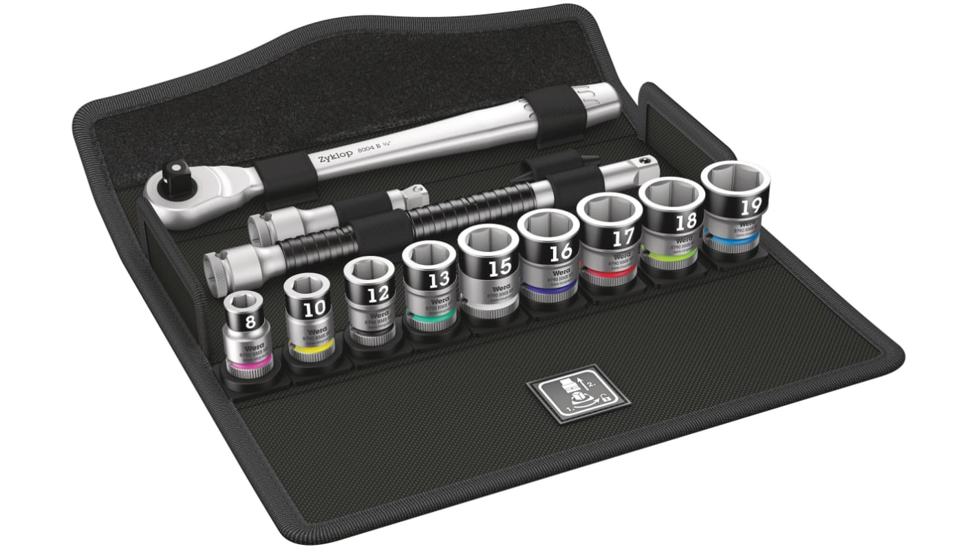 05003785001 | Wera 10-Piece Metric 3/8 in Standard Socket Set with ...