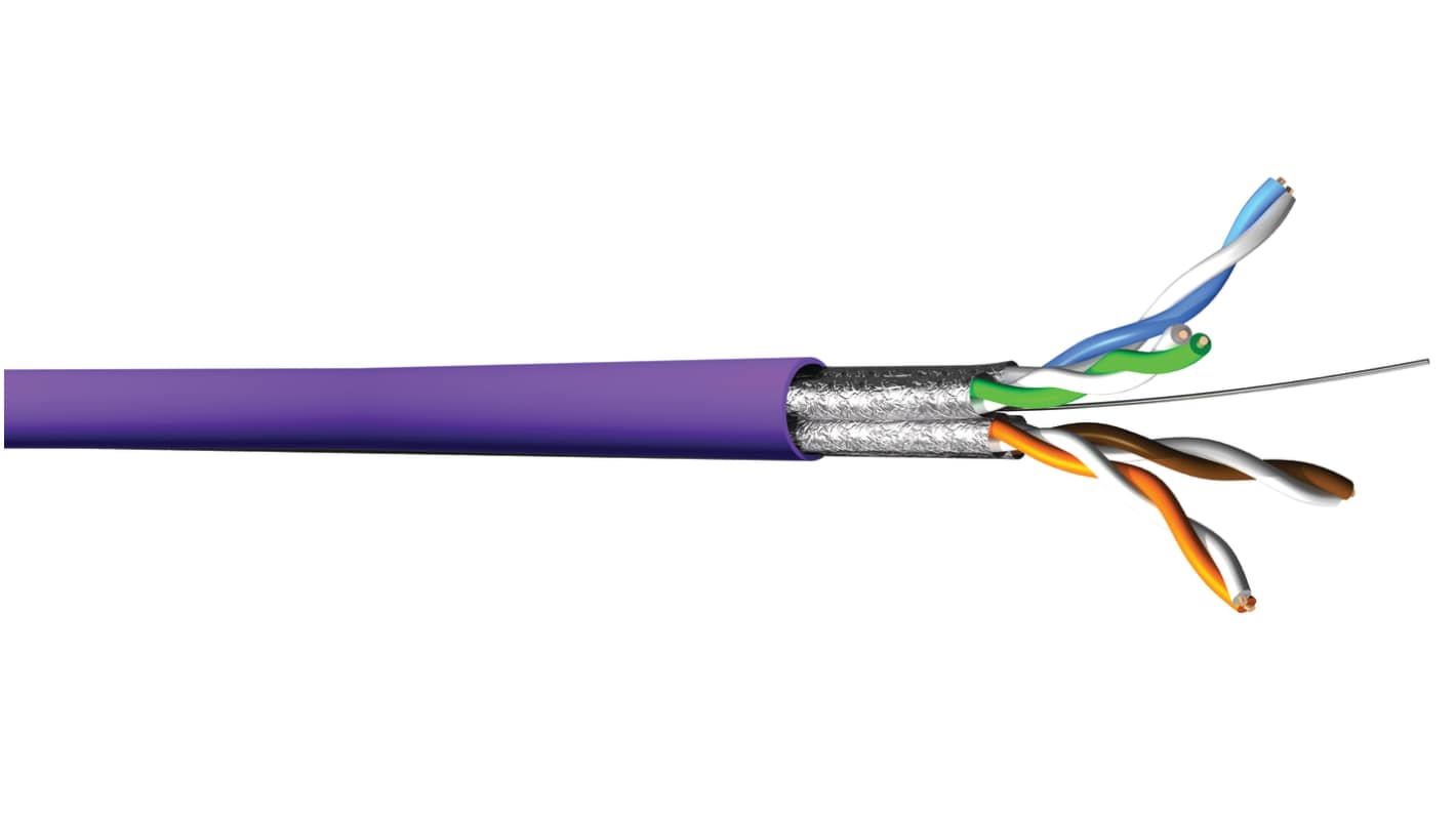 5254SH1 | CAE Cat6a Ethernet Cable, U/FTP, Purple LSZH Sheath, 100m ...