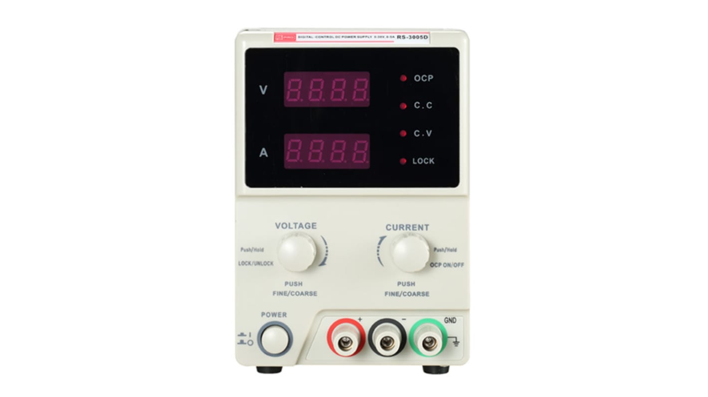 RS PRO Digital Bench Power Supply, 0 → 30V, 0 → 5A, 1-Output, 150W - UKAS Calibrated | RS