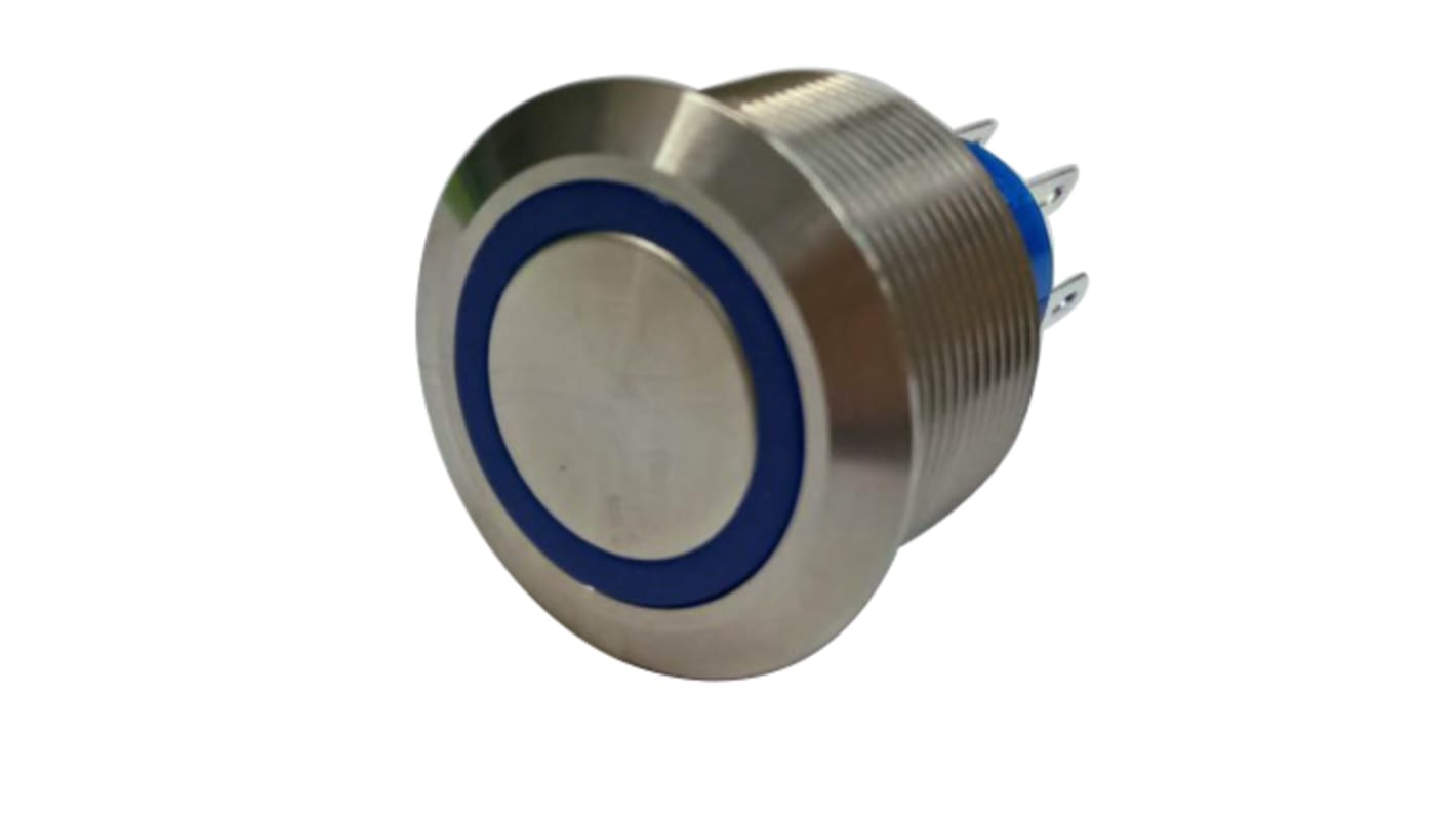 RS PRO Illuminated Push Button Switch, Panel Mount, 25.2mm Cutout, SPDT ...