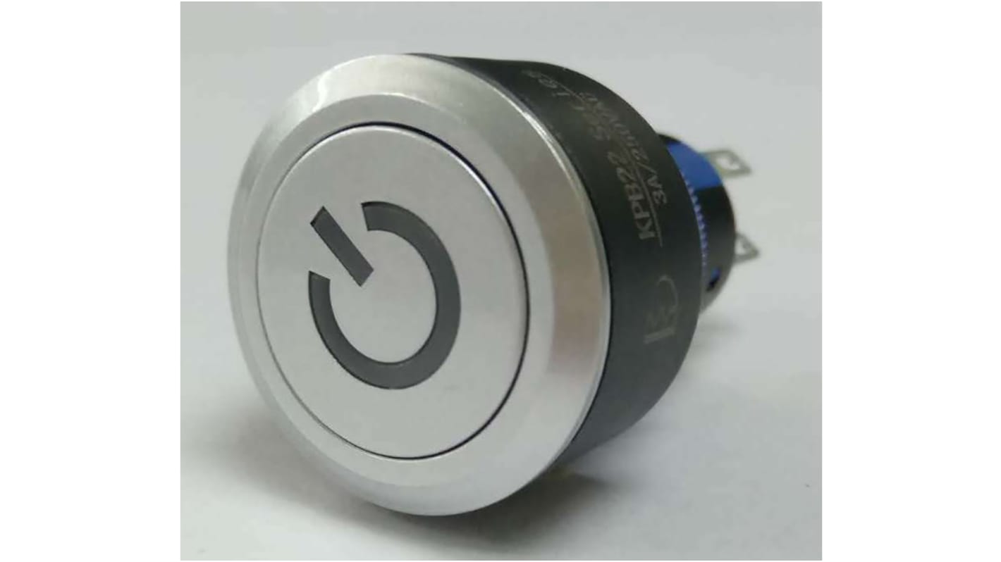 RS PRO Illuminated Push Button Switch, Panel Mount, 22.2mm Cutout, SPDT ...