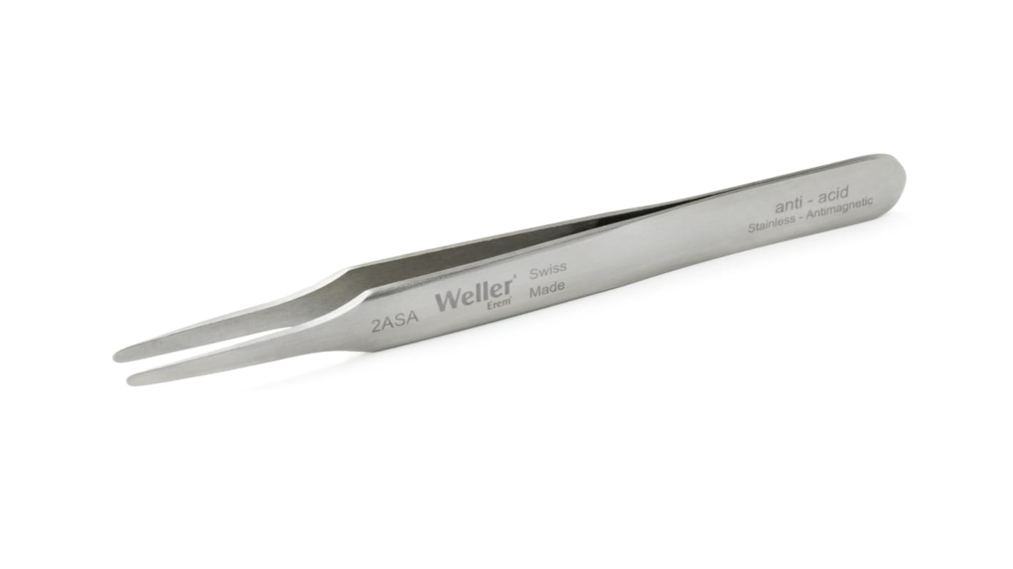 2ASA | Weller Erem 120 mm, Stainless Steel, Flat; Rounded, Tweezers | RS