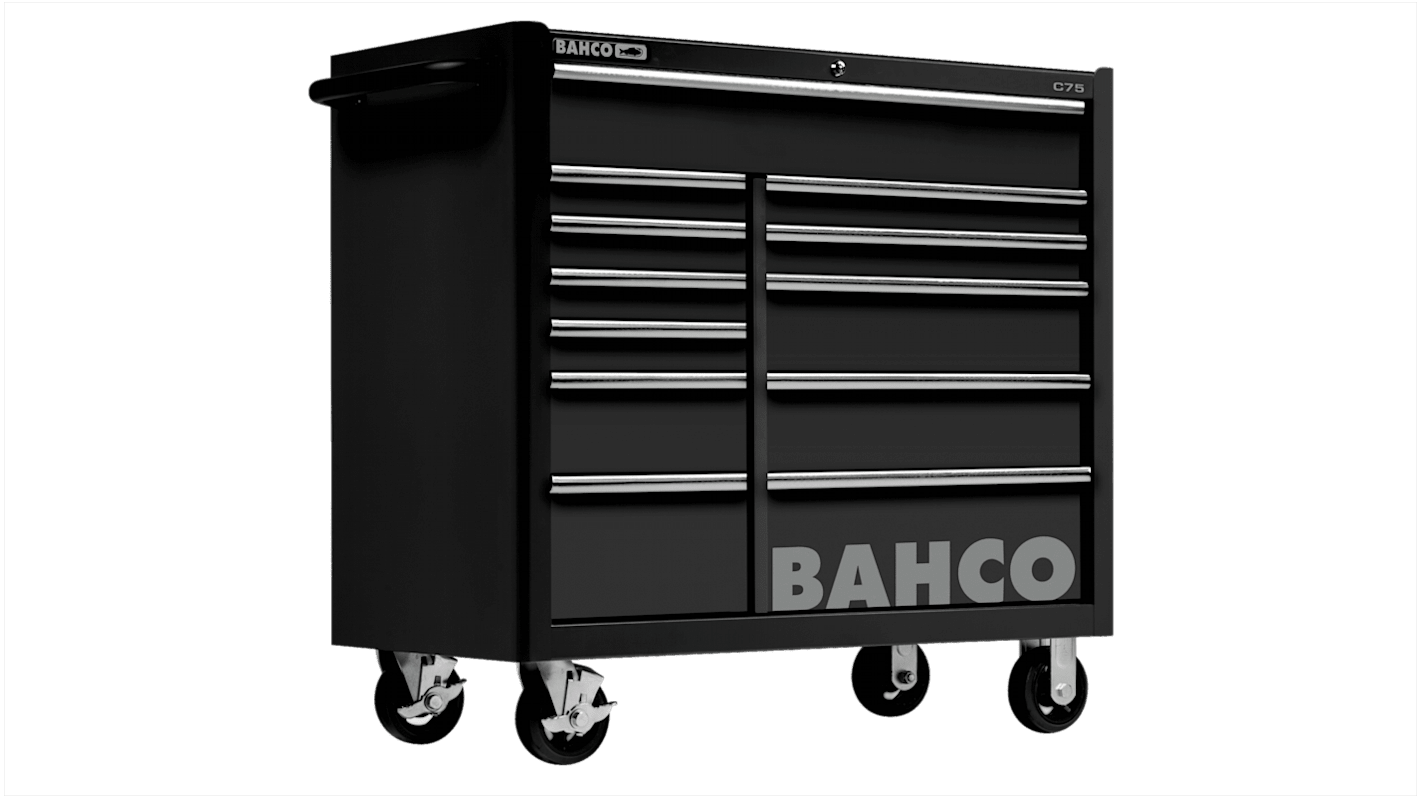 1475KXL12BLACK | Bahco 12 drawer Stainless Steel Wheeled Tool Chest ...