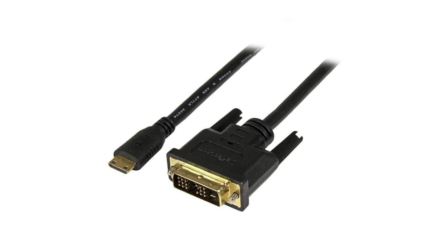 HDCDVIMM1M | StarTech.com 1920 x 1200 Male Mini HDMI to Male DVI-D ...
