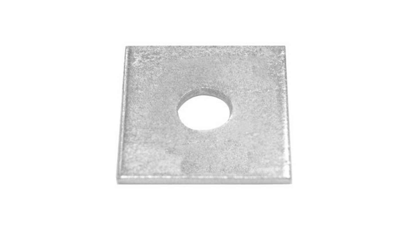Bright Zinc Plated Square Bracket 1 Hole, 12mm Holes, M10 x 40 x 3mm | RS