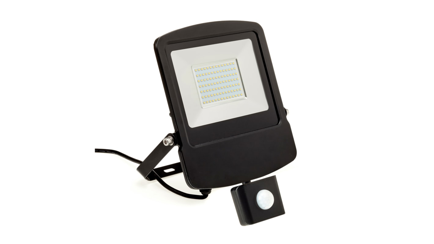 RS PRO, Security Floodlight, 100 W, 9000 lm, IP65 PIR, 220 → 240 V ac | RS
