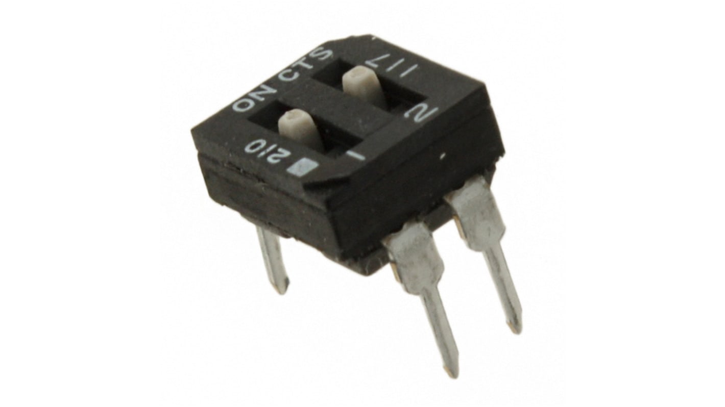 210-2MS | CTS 2 Way Through Hole DIP Switch SPST | RS