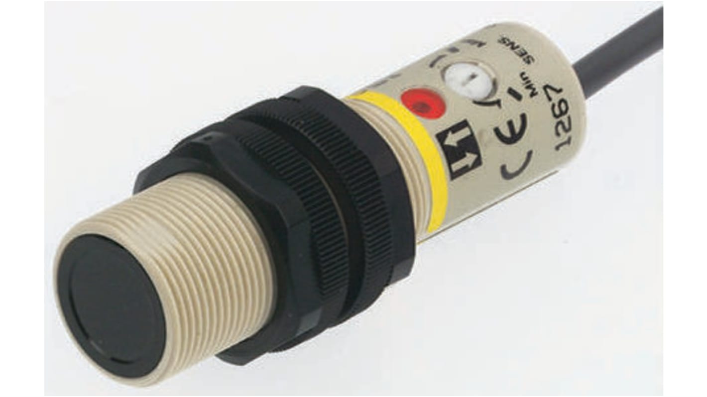 E3F2-DS10C4 P1 | Omron Diffuse Photoelectric Sensor, Barrel Sensor, 0.1 m Detection Range | RS