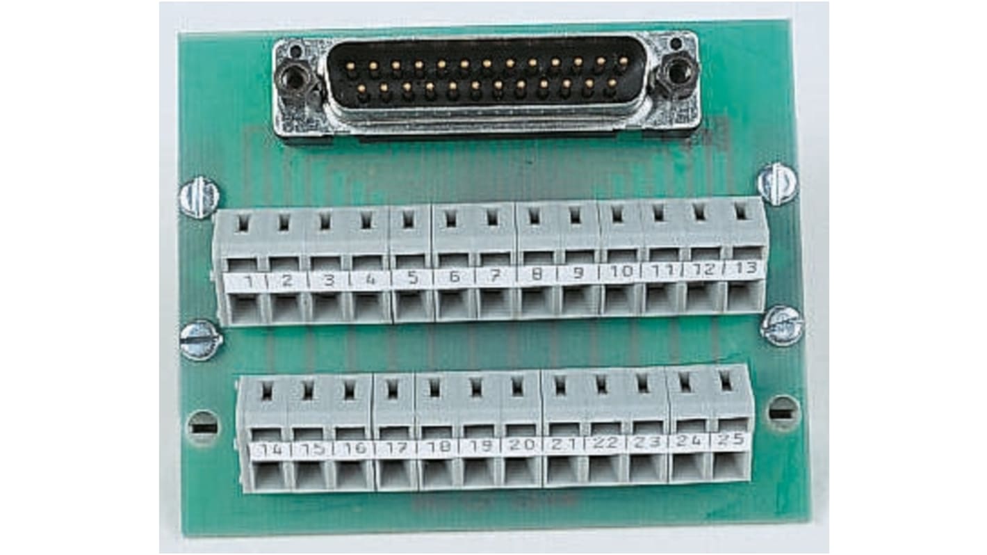 289-447 | Wago 25-Contact Male Interface Module, D-sub Connector, DIN Rail Mount, 1A | RS
