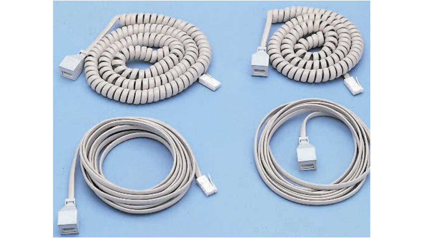 62001AV0D9 | Curly telephone extension cord,3m L | RS