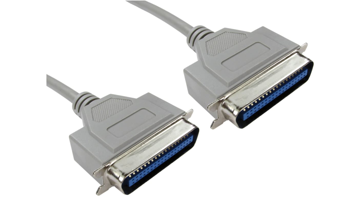 RS PRO Male Centronics to Male Centronics Parallel Cable, 3m, Grey ...