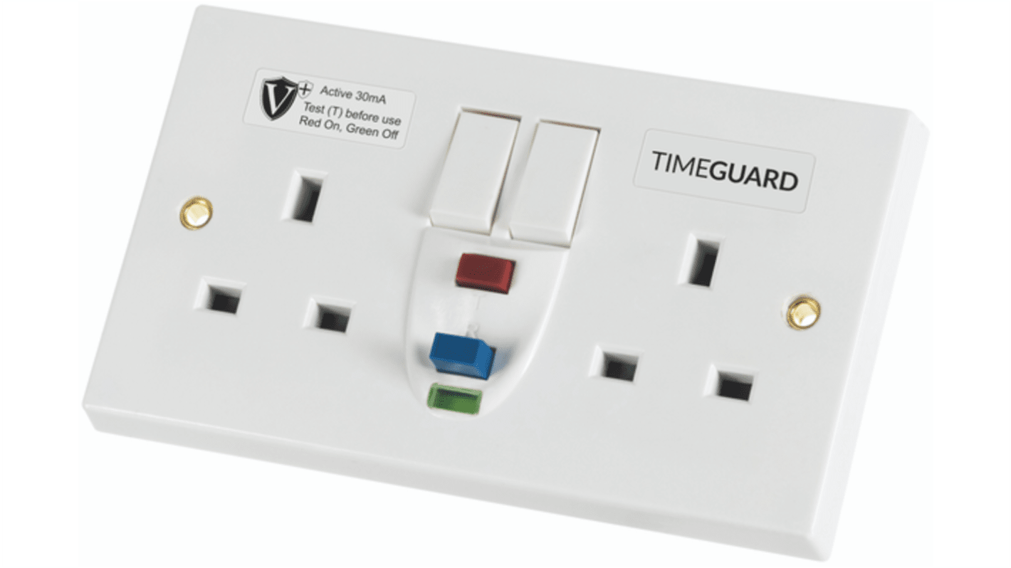 RCD05WAVN | Timeguard 30A, BS Fixing, Active RCD Socket, Plastic ...