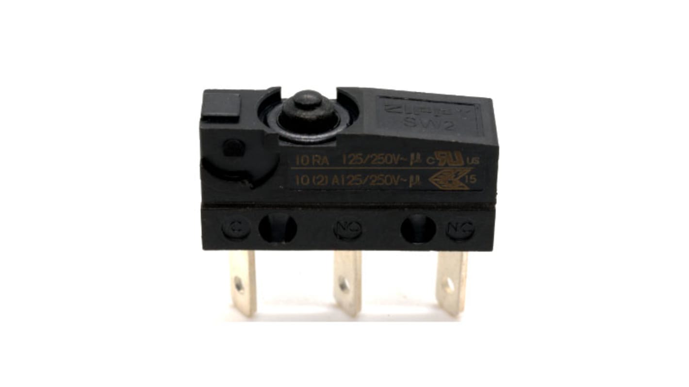 SW2-10H1-00B0-Z | Zippy Snap Micro Switch, Solder Terminal, 10 A, SP-CO, IP67 | RS