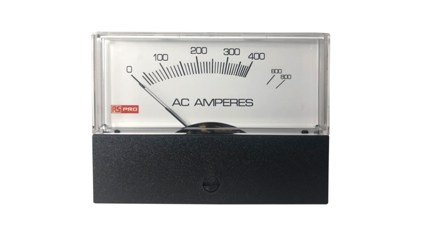 RS PRO Analogue Panel Ammeter 10 (Input) A, 800 (Scale) A AC, 76mm x ...