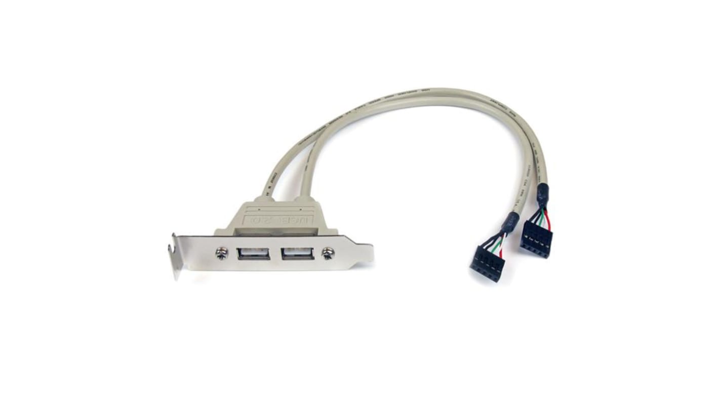 USBPLATELP | StarTech.com USB 2.0 Cable, Female 5 Pin IDC to Female USB ...