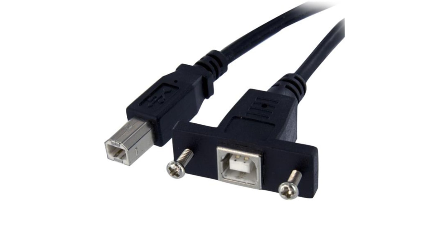 USBPNLBFBM1 | StarTech.com USB 2.0 Cable, Male USB B to Female USB B ...