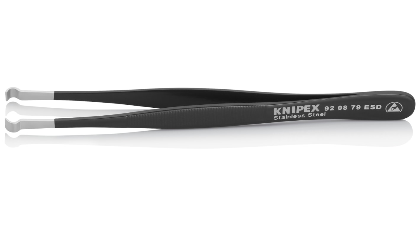 Knipex ピンセット, ステンレス鋼, 抗酸耐性あり, スムース, 92 08 79 ESD | RS