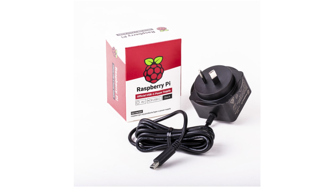 RPI4 PSU AU BLACK | Raspberry Pi 15.3W Plug-In AC/DC Adapter 5.1V dc ...