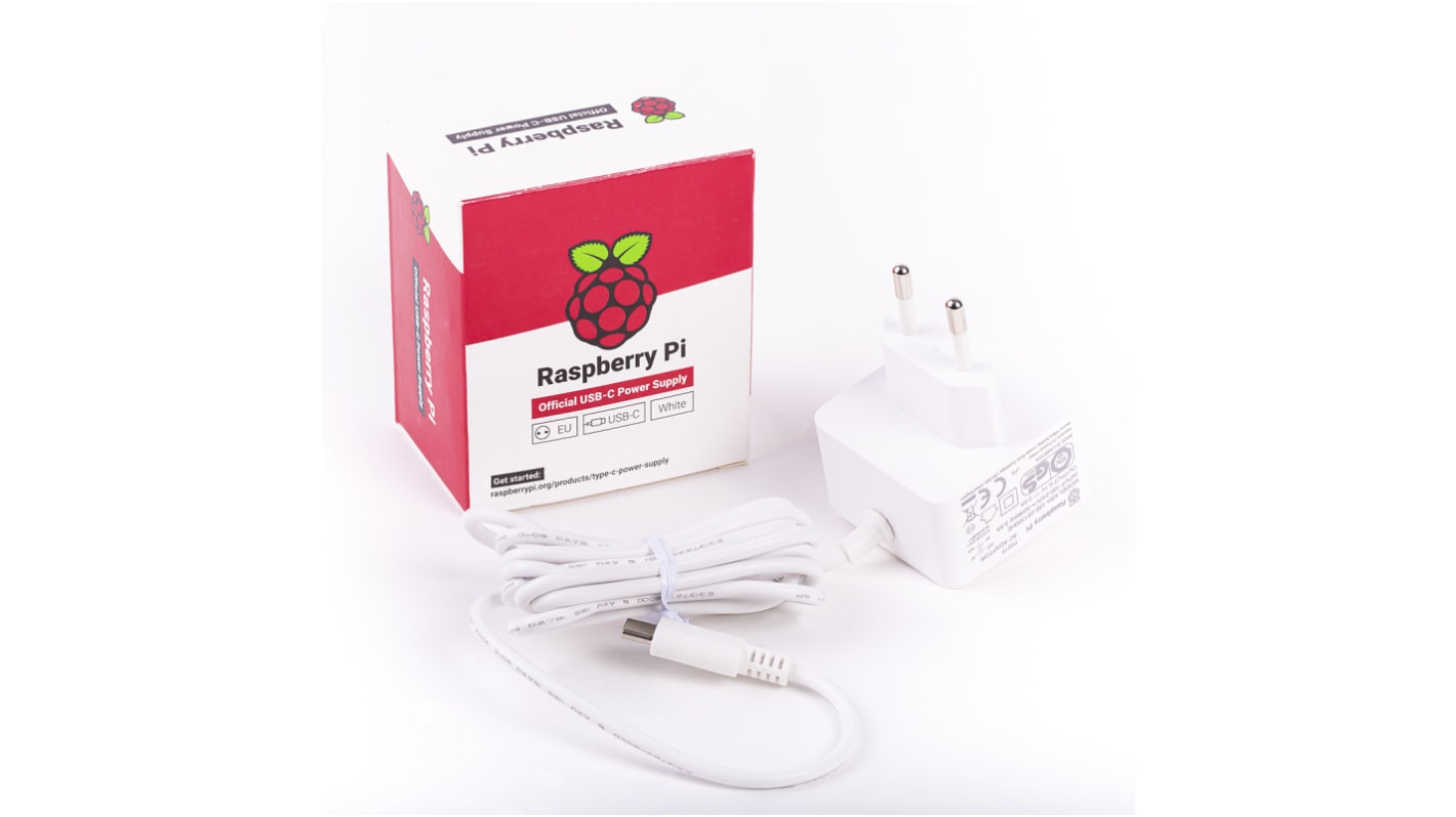 RPI4 PSU EU WHITE BULK | Raspberry Pi Power Supply, USB Type C with EU ...