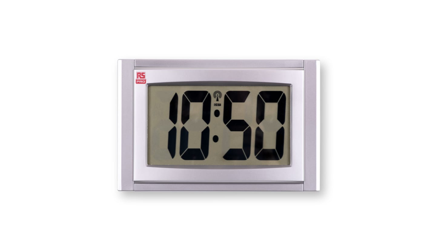RS PRO Silver Radio Controlled Desktop, Wall Clock | RS